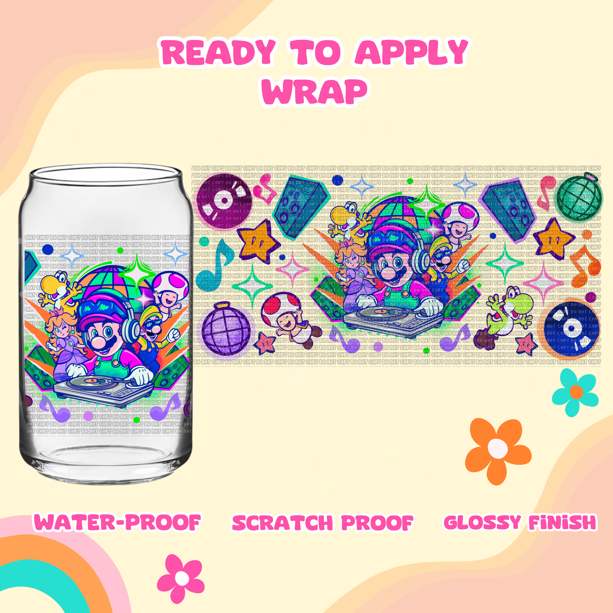 UV DTF MARIO DJ – Be Unique Transfers